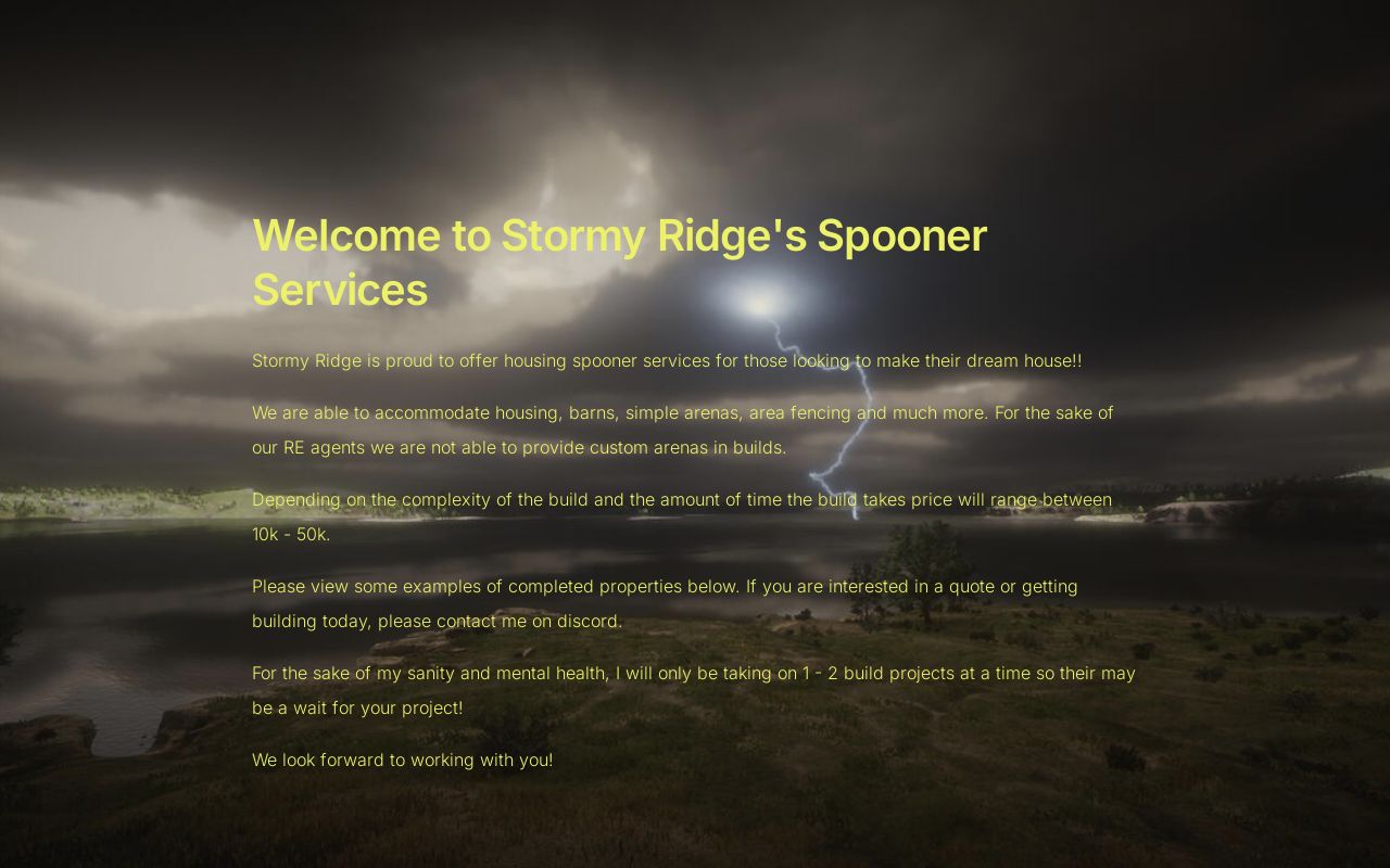 Stormy Ridge Spooner Services